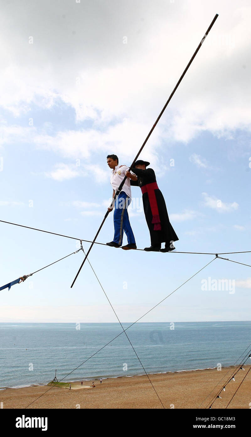 Father lloyd wire walks 80ft hi-res stock photography and images - Alamy