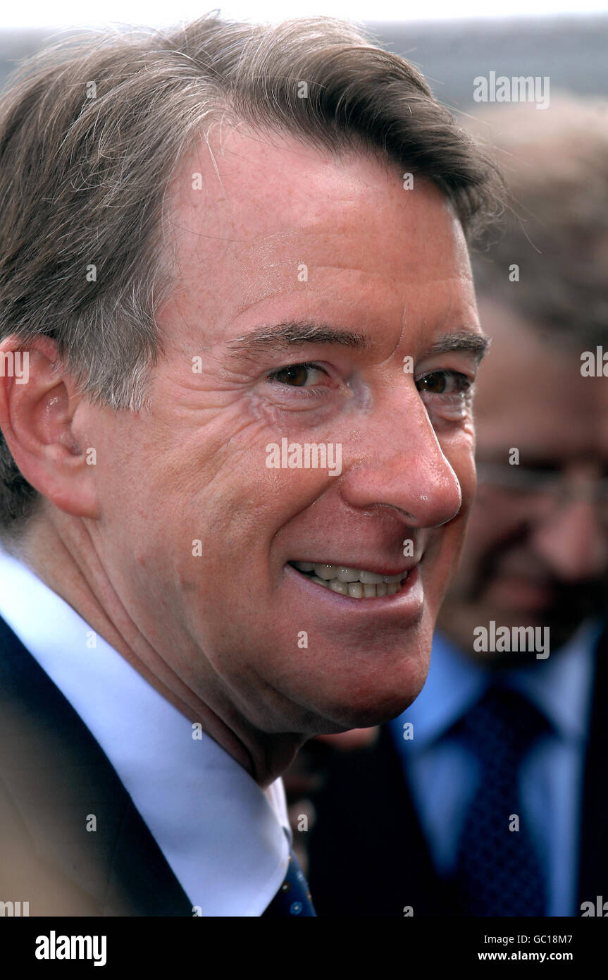 Head head shot speaking politics peter mandelson hi-res stock ...