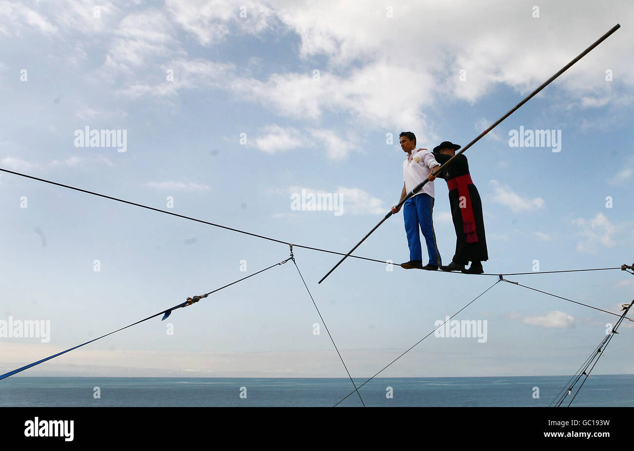 Chico Marinhos, a high wire walker at Zippos Circus currently in Hove ...