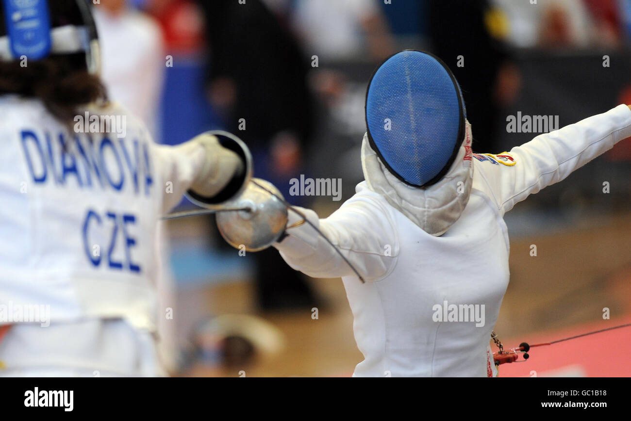 Great Britain's Freyja Prentice fences during the Modern Pentathlon ...