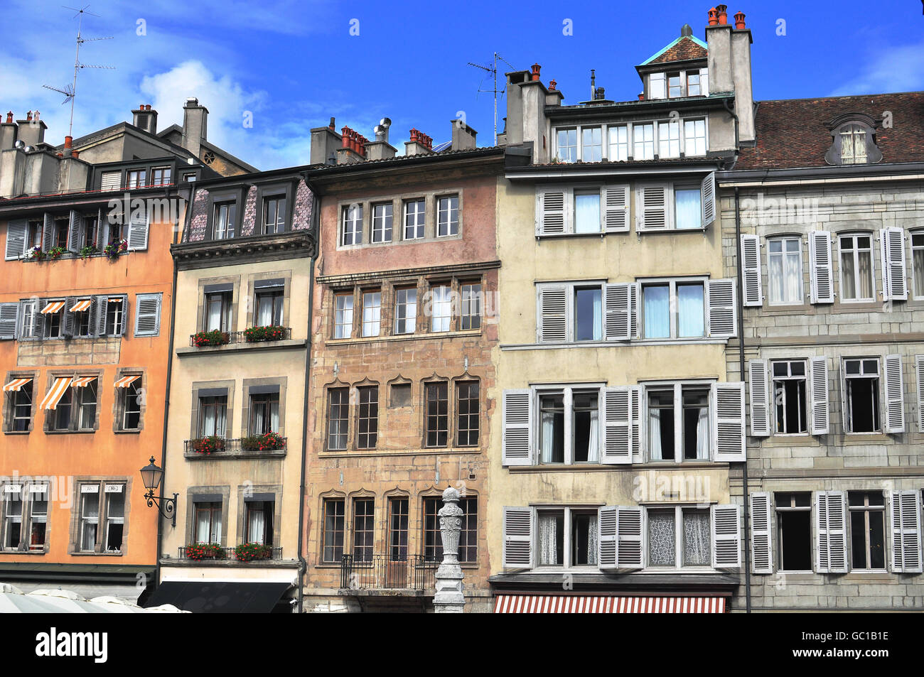 Houses of Geneva city centre, Switzerland Stock Photo - Alamy