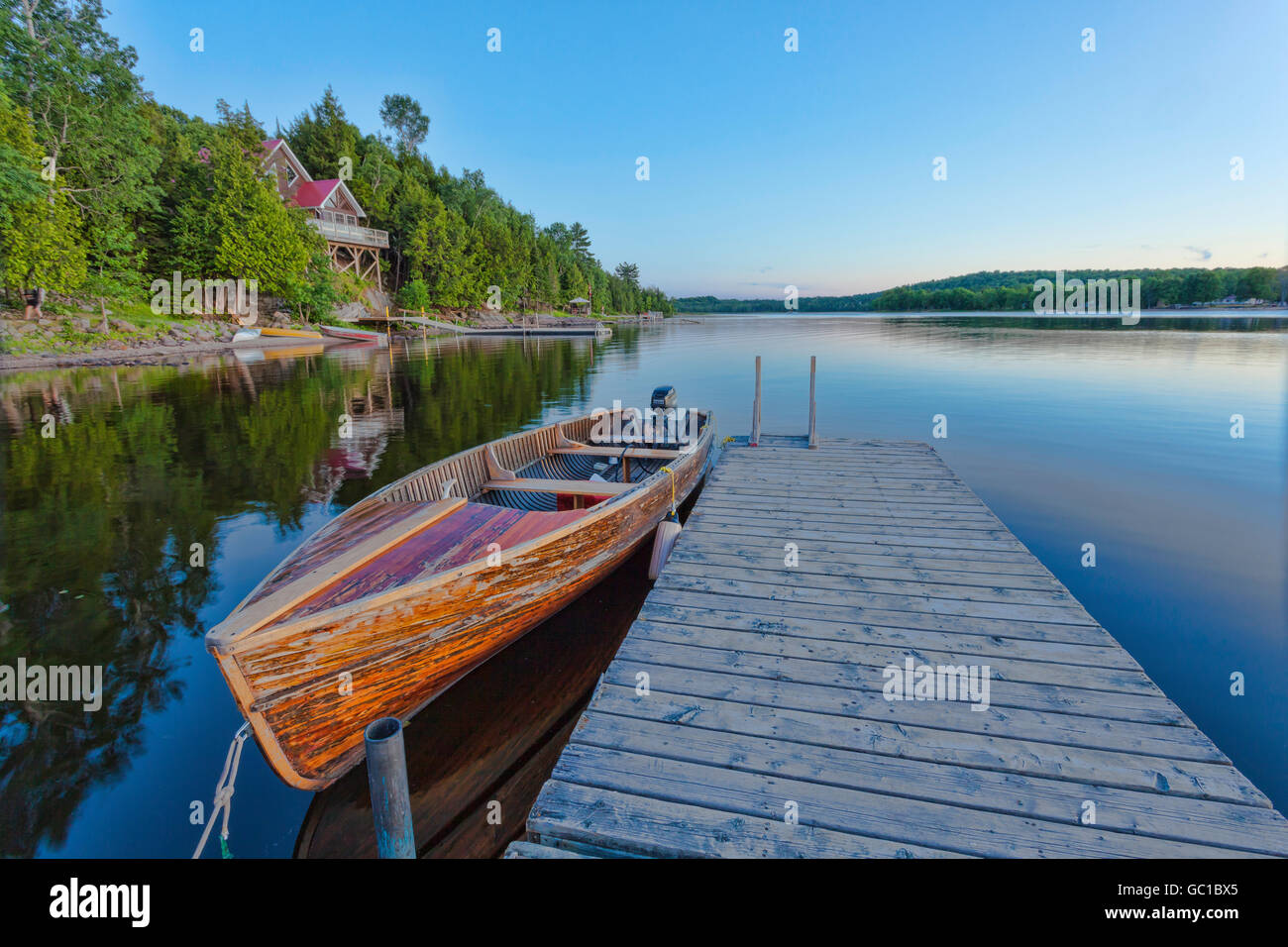 Pine strip boat in Northern Ontario Cottage Country at Muskoka ...