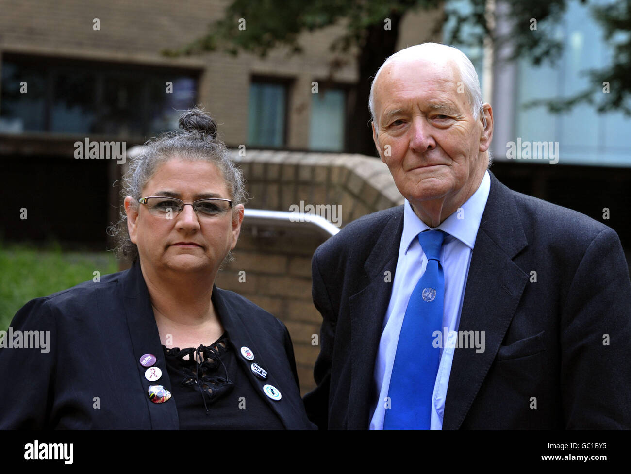 Big Brother contestant Carole Vincent with Tony Benn outside at ...