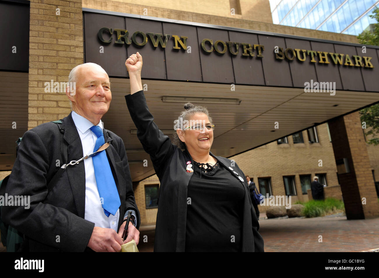 Big Brother contestant Carole Vincent with Tony Benn outside at ...
