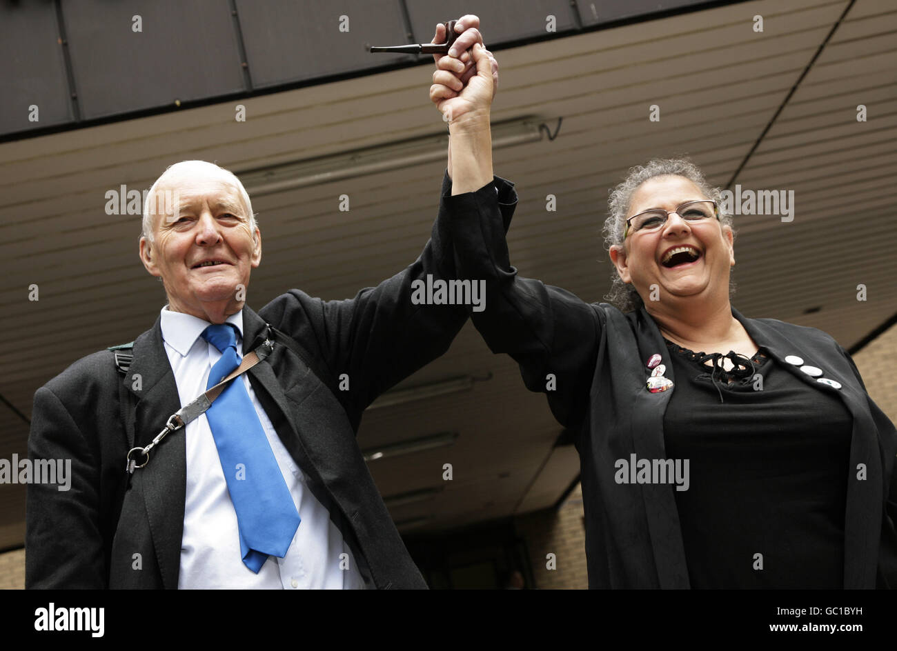 Big Brother contestant Carole Vincent with Tony Benn outside at ...