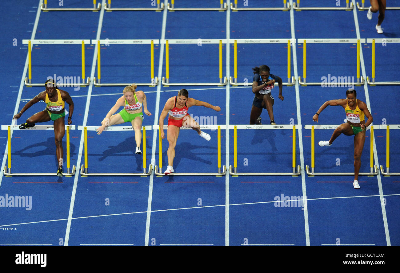 Jamaica's Brigitte Foster-Hylton (right) on her way to winning the ...