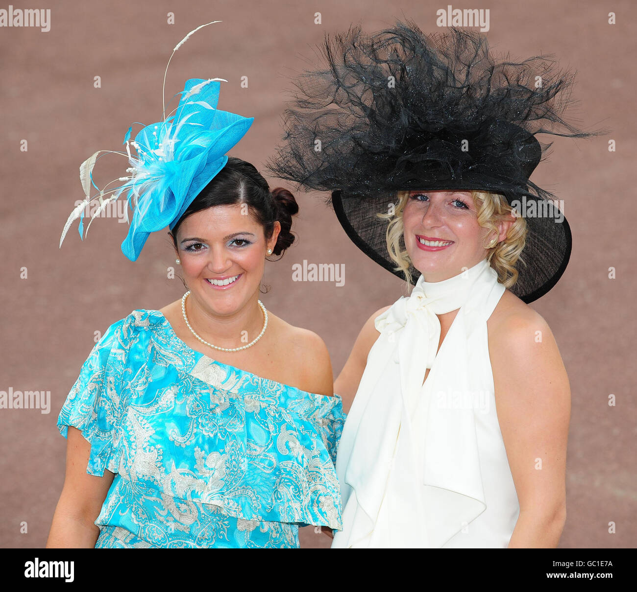 Victoria Jenkinson and Tracy Murr arrive for Ladies Day at the Ebor ...