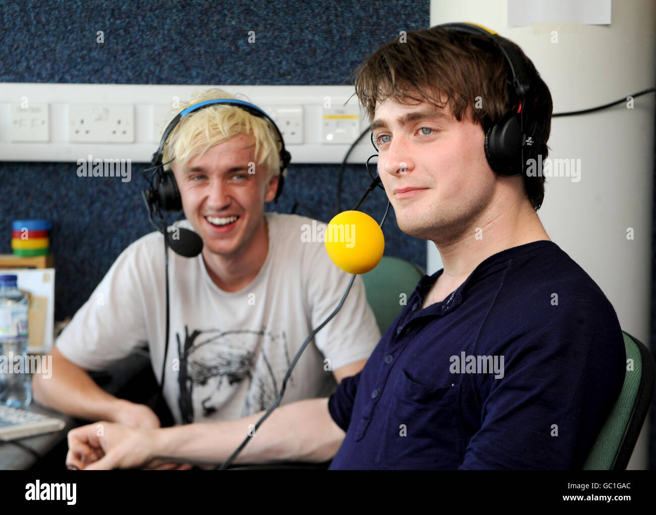 Actors Tom Felton (left) and Daniel Radcliffe are interviewed for Test ...