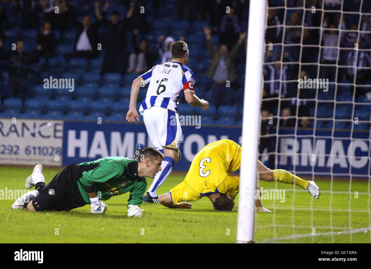 Kilmarnocks' Kevin Kyle celebrates his sides third goal of the game ...