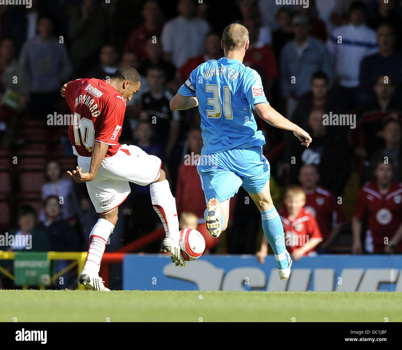 Bristol City's Nicky Maynard scores during the Coca-Cola Championship ...