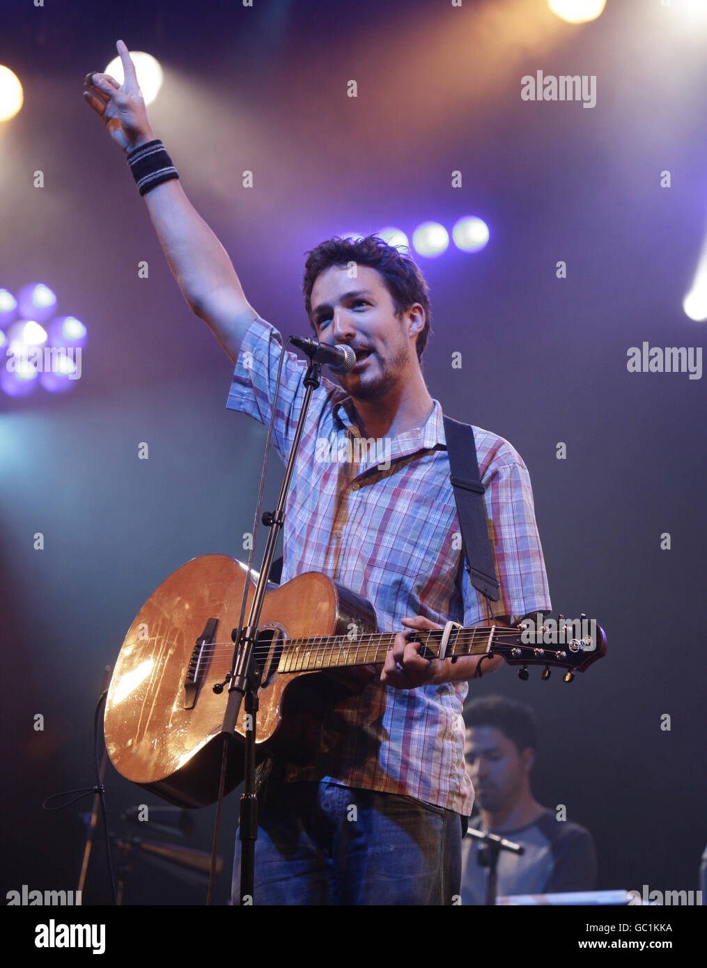 Frank turner performing on the nme radio 1 stage hi-res stock ...