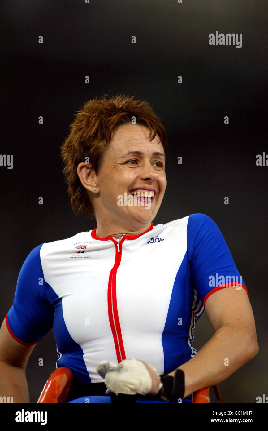 Great Britain's Tanni Grey Thompson shows her emotion after winning ...