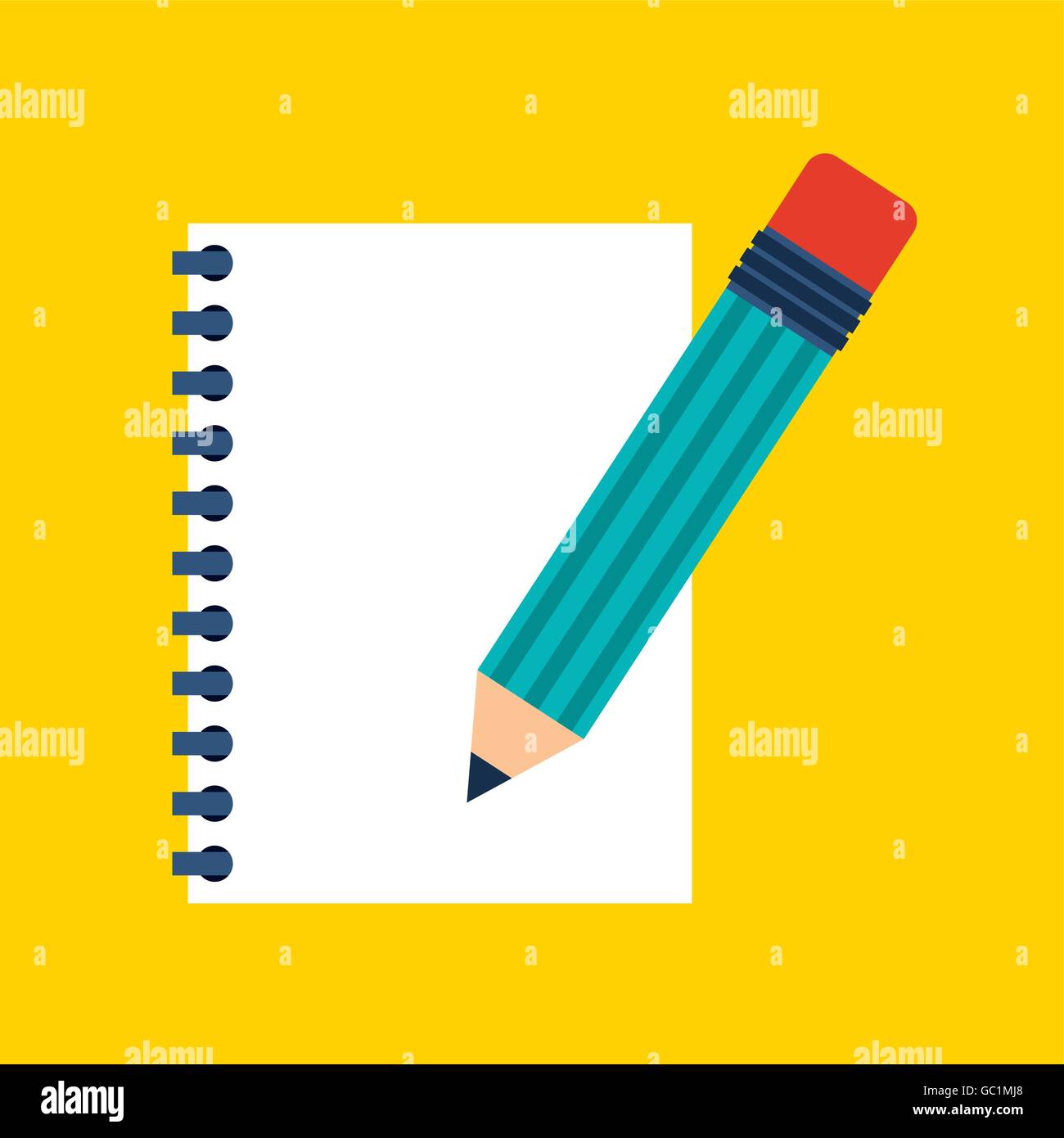 Piece of paper and pencil design. Note concept. Vector graphic Stock ...