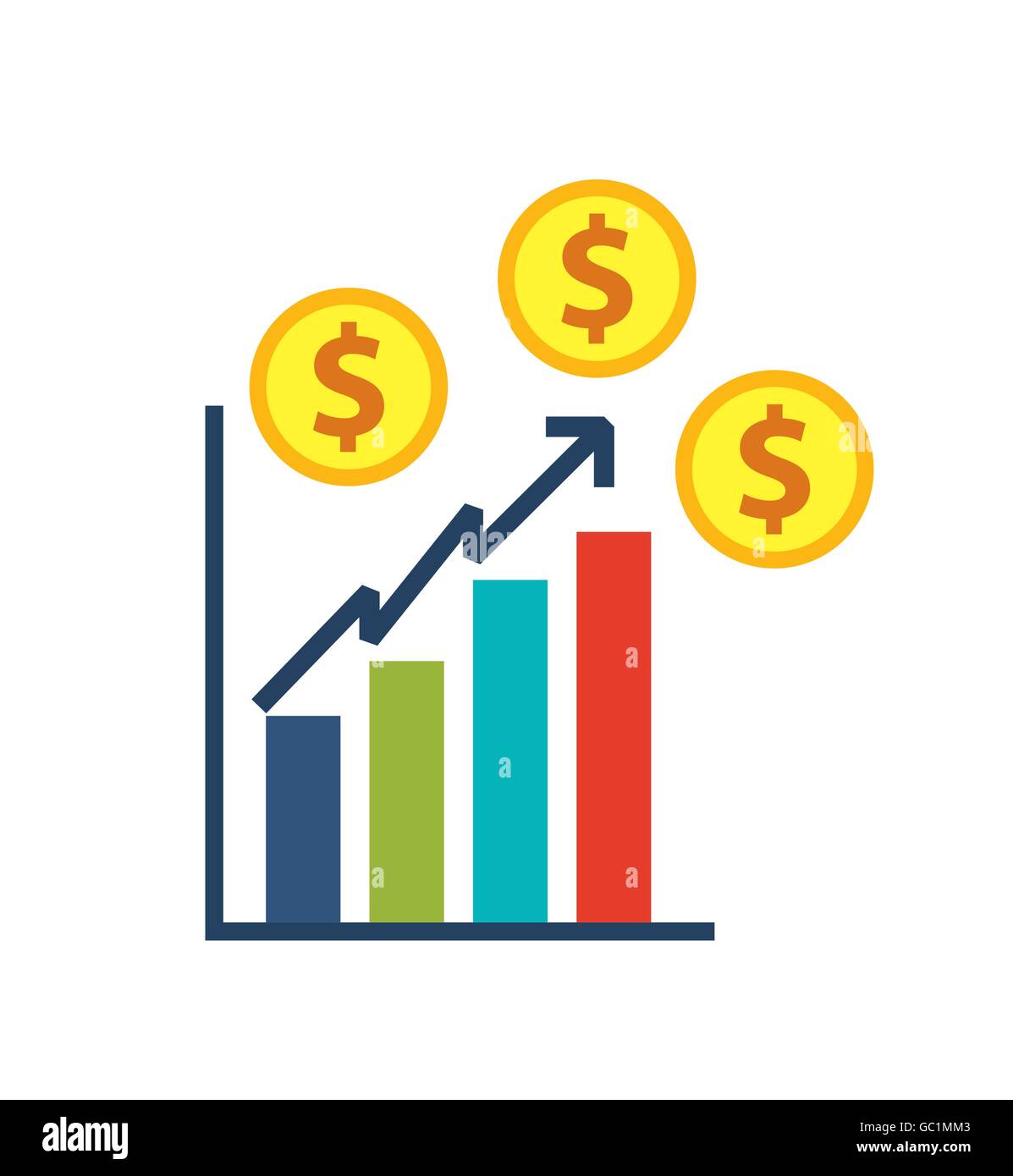 Bars and arrow design. Infographic concept. Vector graphic Stock Vector ...