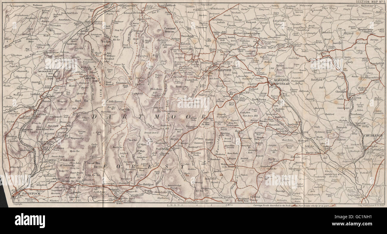 DARTMOOR NORTH. Moretonhampstead Okehampton Chagford Bovey Tracey, 1889 ...