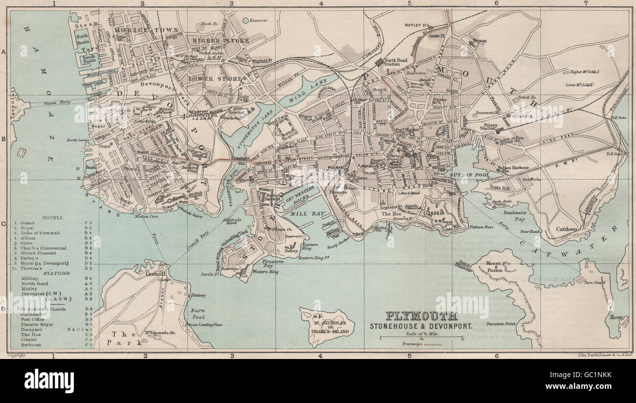 Stonehouse map plymouth hi-res stock photography and images - Alamy