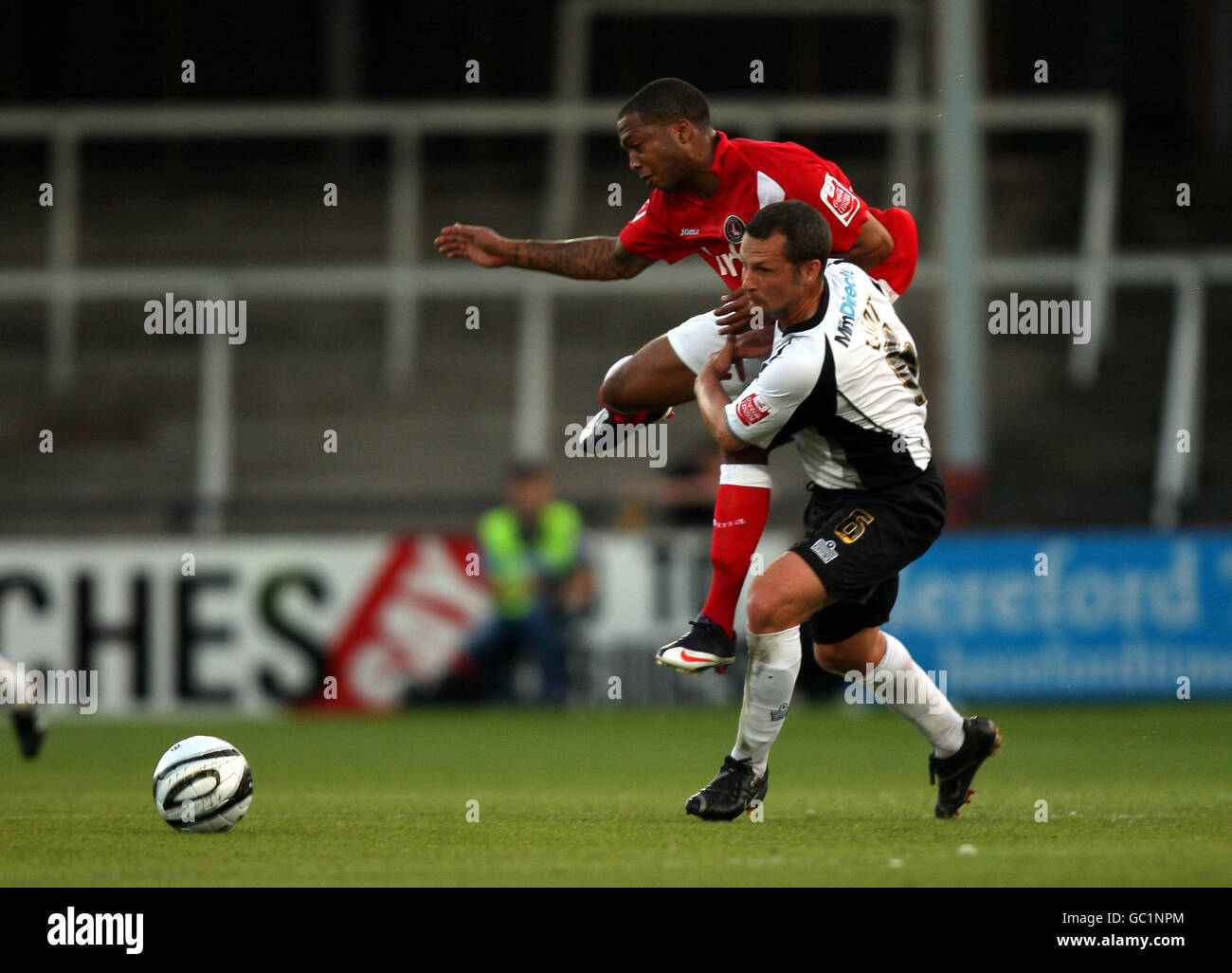 Hereford United's Kenny Lunt and Charlton Athletic's Wade Small Stock ...