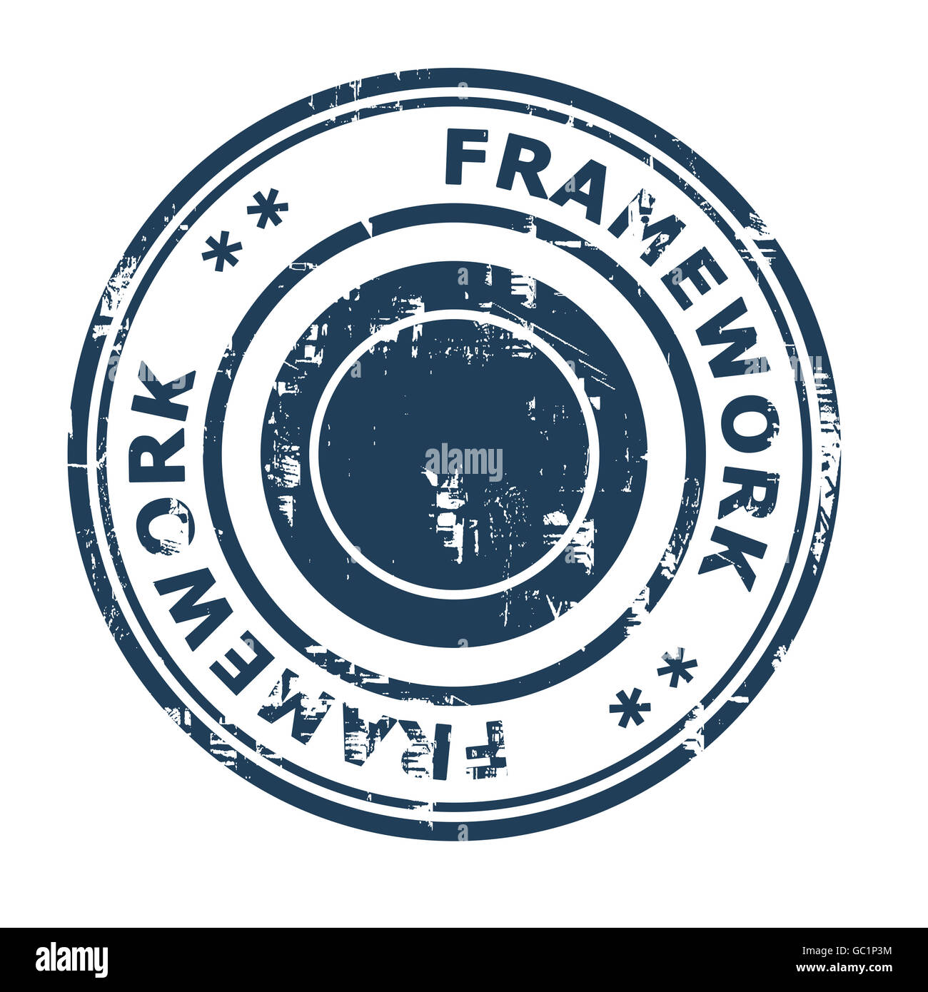 Framework business concept rubber stamp isolated on a white background Stock Photo - Alamy