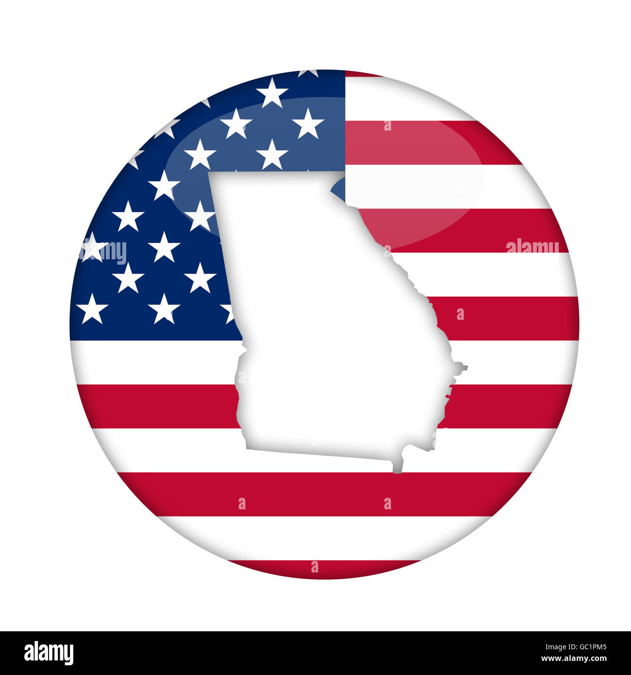 Georgia state of America badge isolated on a white background Stock ...