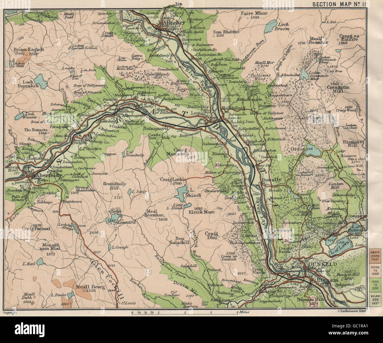 TAY RIVER VALLEY & FOREST. Pitlochry Dunkeld Aberfeldy Strathtay, 1908 ...