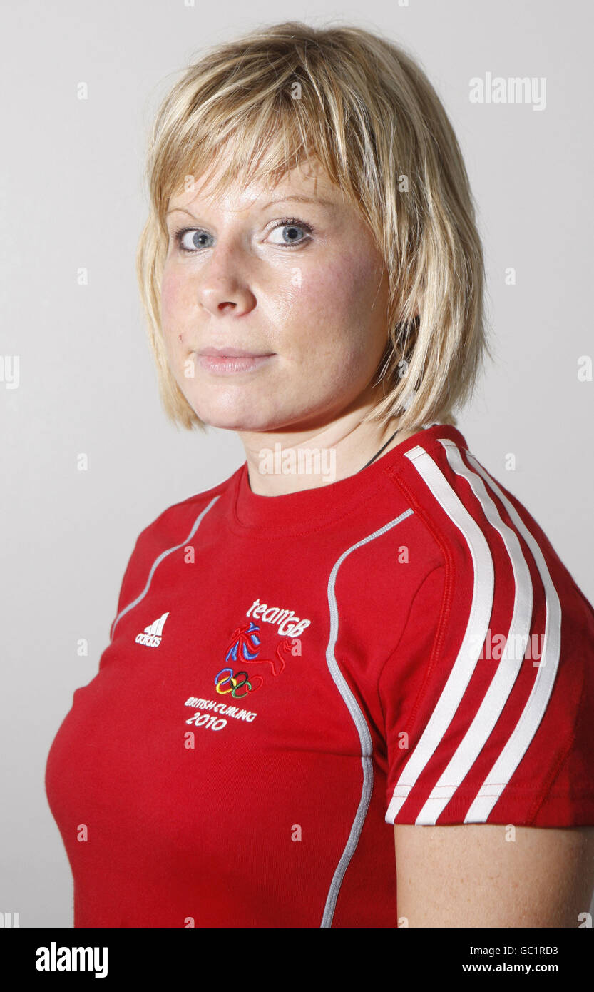 Kelly wood curling during the photocall at the snow centre hi-res stock ...