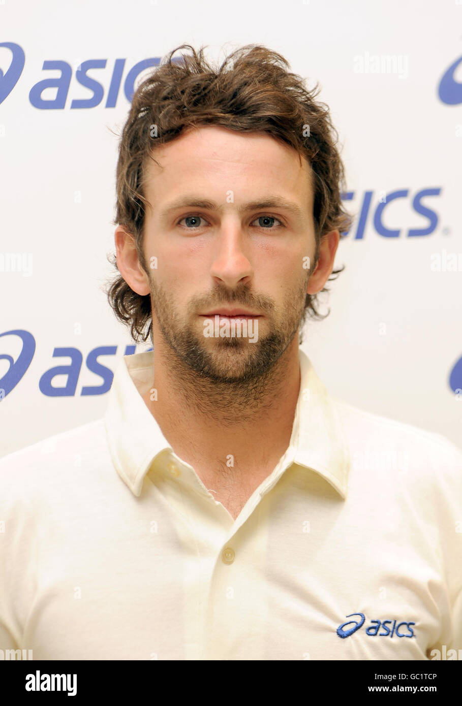 England cricketer Graham Onions poses for media during the Asics ...