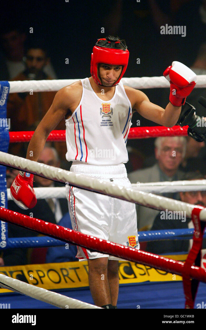 Boxing - Ametuer 60 kg Bout - England v USA - Amir Khan v Michael Evans ...