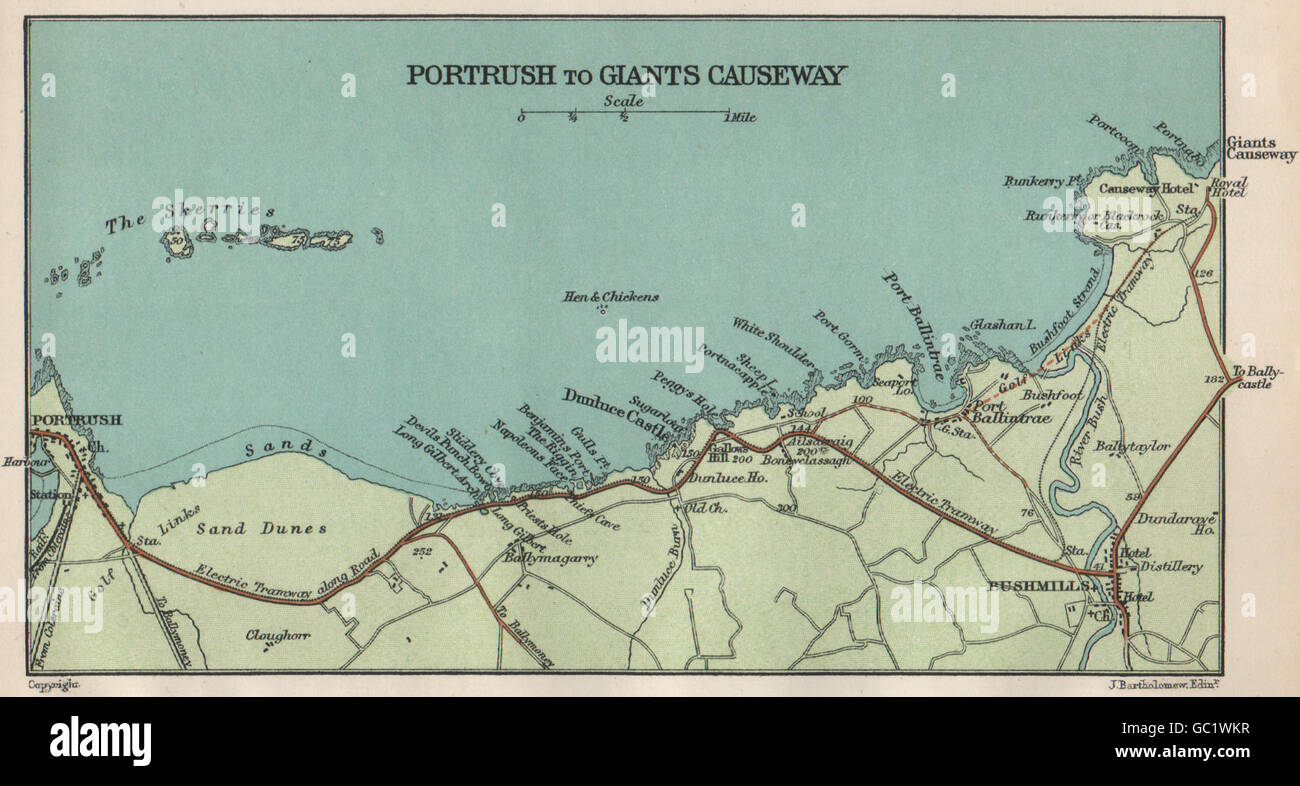 NORTH ANTRIM COAST Portrush Giant's Causeway Bushmills Skerries Dunluce ...