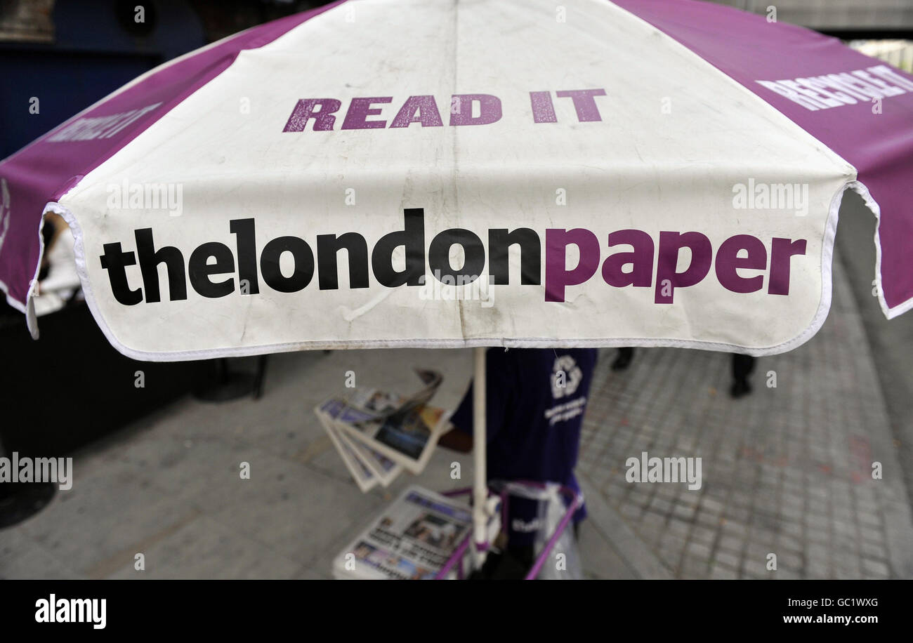The London Paper is distributed outside London bridge station Stock ...