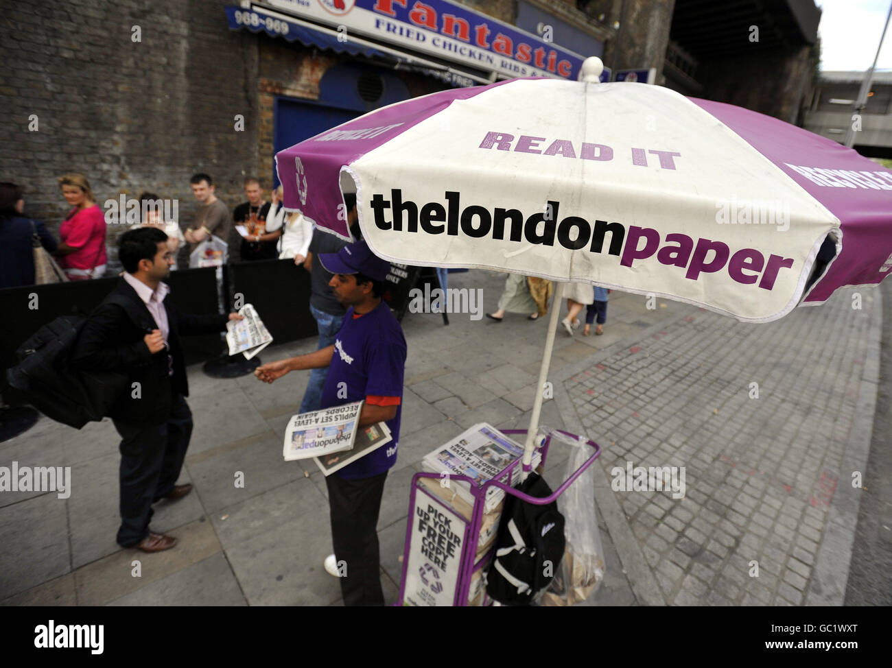 The London Paper is distributed outside London bridge station Stock ...
