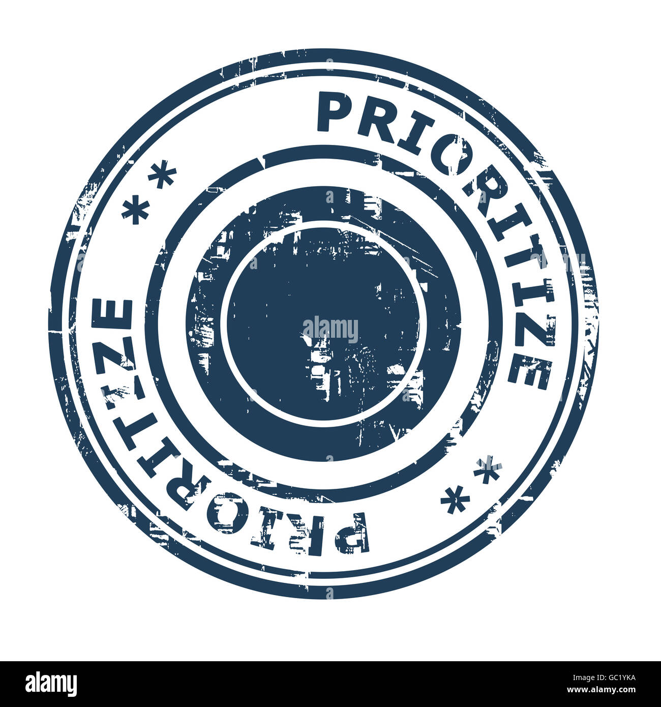 Prioritize business concept rubber stamp isolated on a white background ...