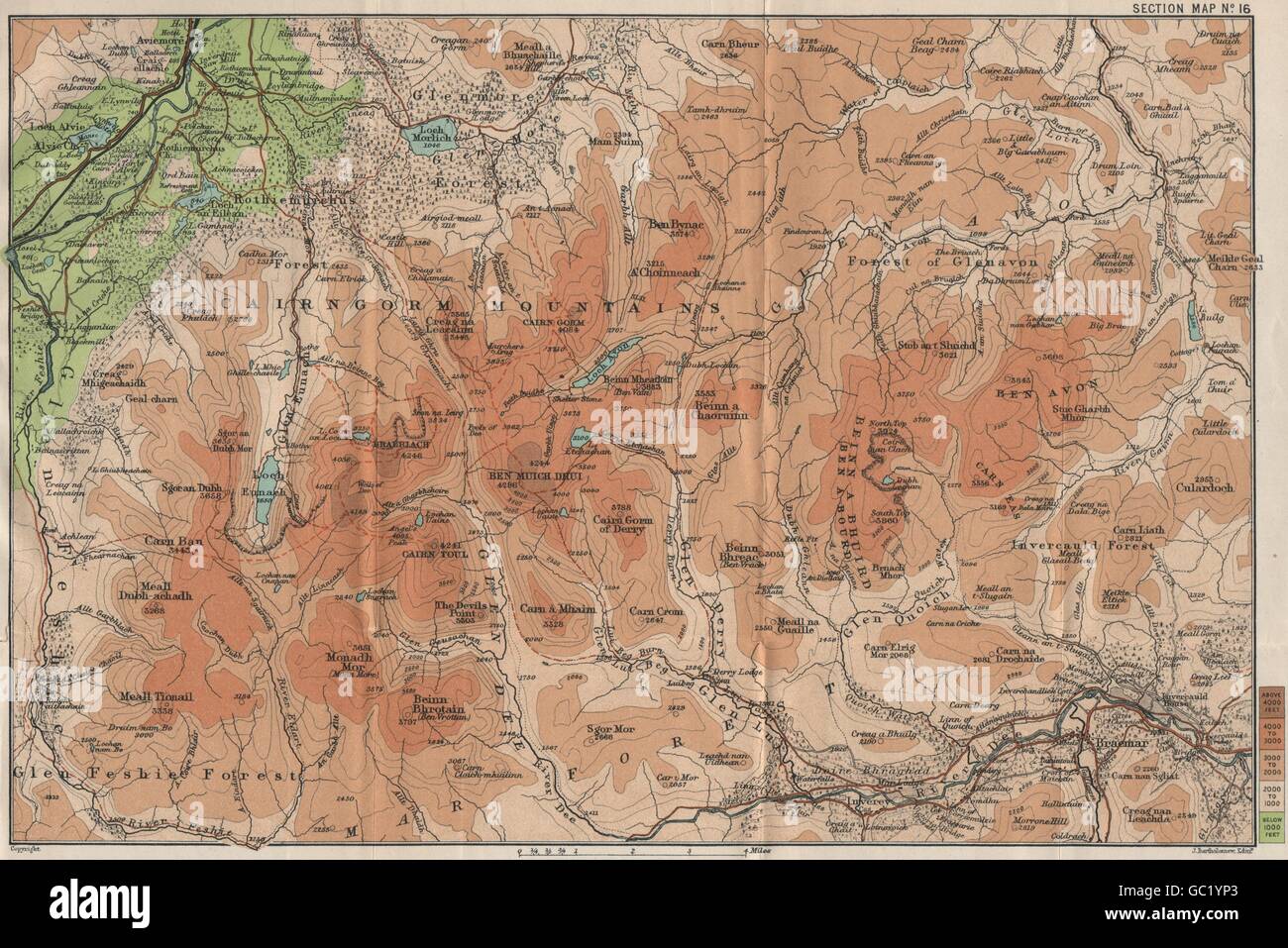 CAIRNGORM MOUNTAINS. Ben Macdui Braemar Glenmore Forest Braeriach, 1908 ...