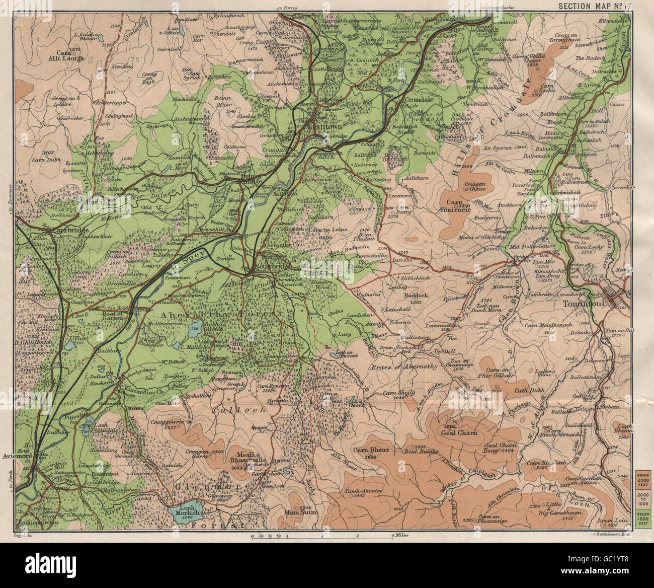 SPEYSIDE. Grantown-on-Spey. Aviemore. Whisky-producing region, 1908 old ...