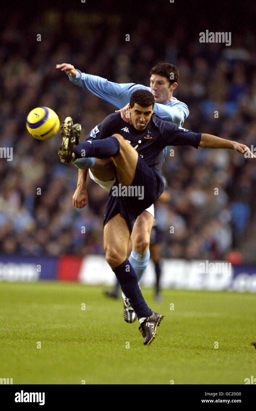 Manchester City's Jon Macken and Tottenham's Noureddine Naybet Stock ...
