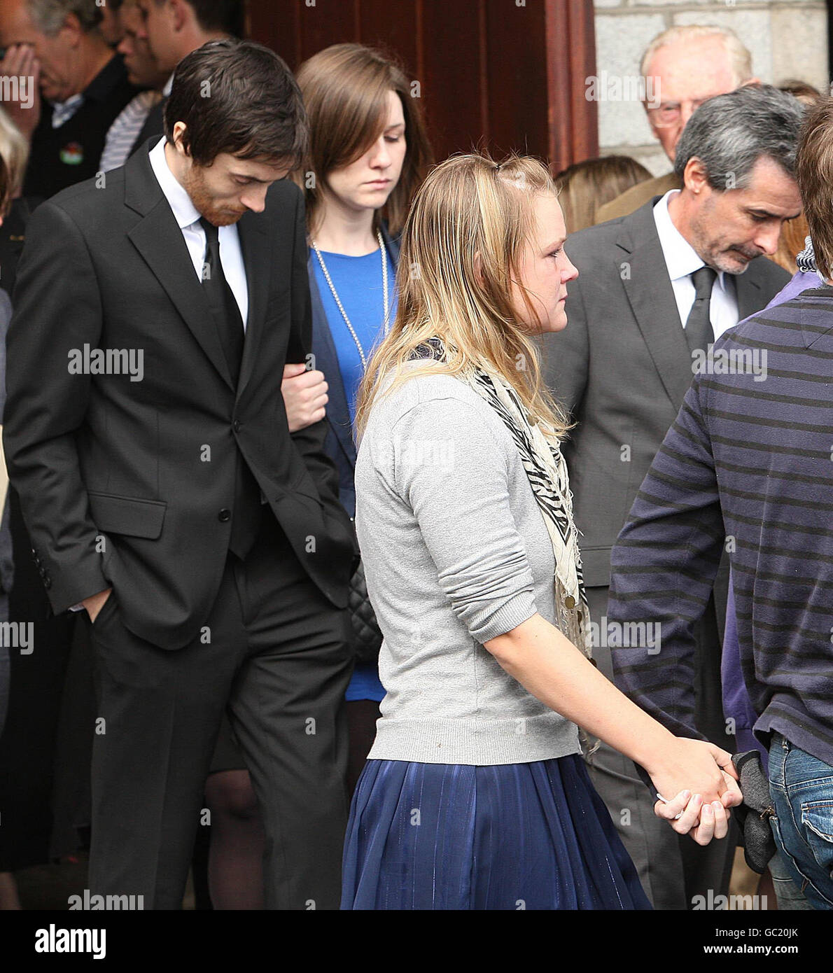 Mourners including Dylan and James Creane at the funeral of Sebastian ...