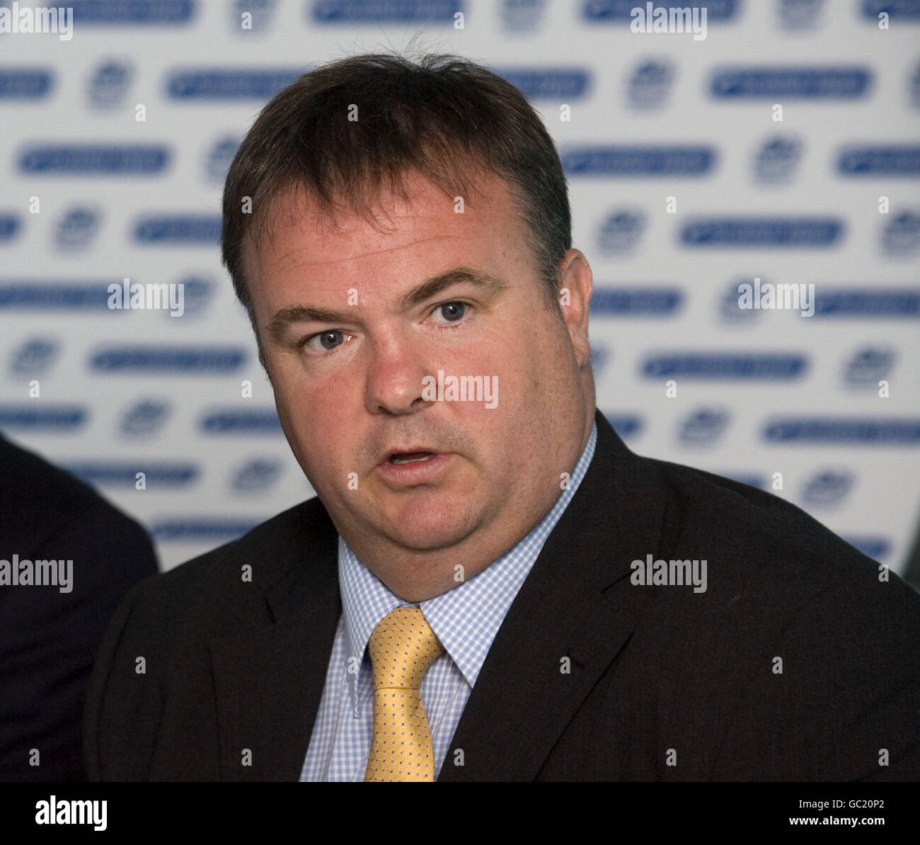 Head of community rugby Colin Thomson speaks at a press conference ...