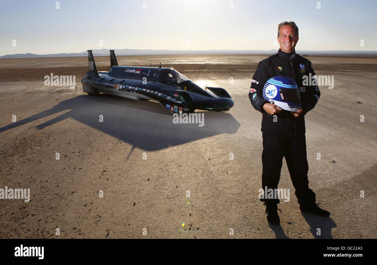 Don Wales, the fastest man on earth in a steam vehicle standing with ...