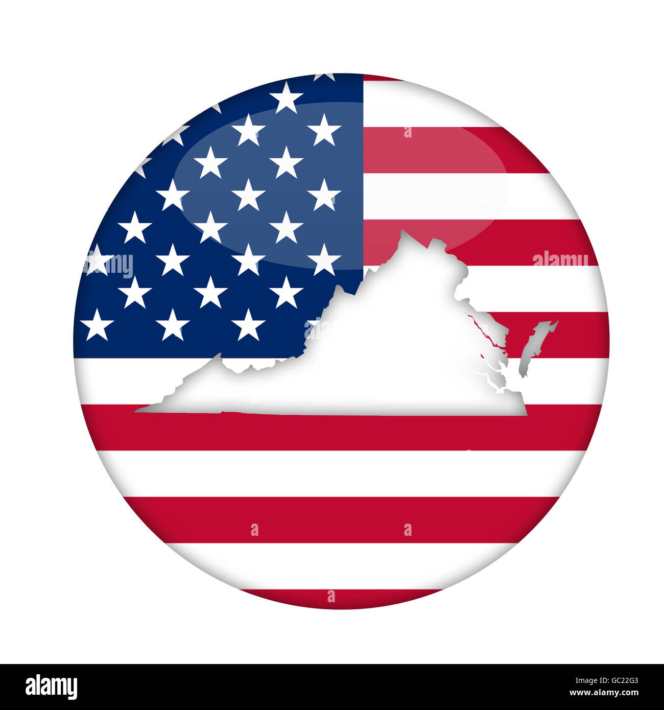 Virginia state of America badge isolated on a white background Stock ...