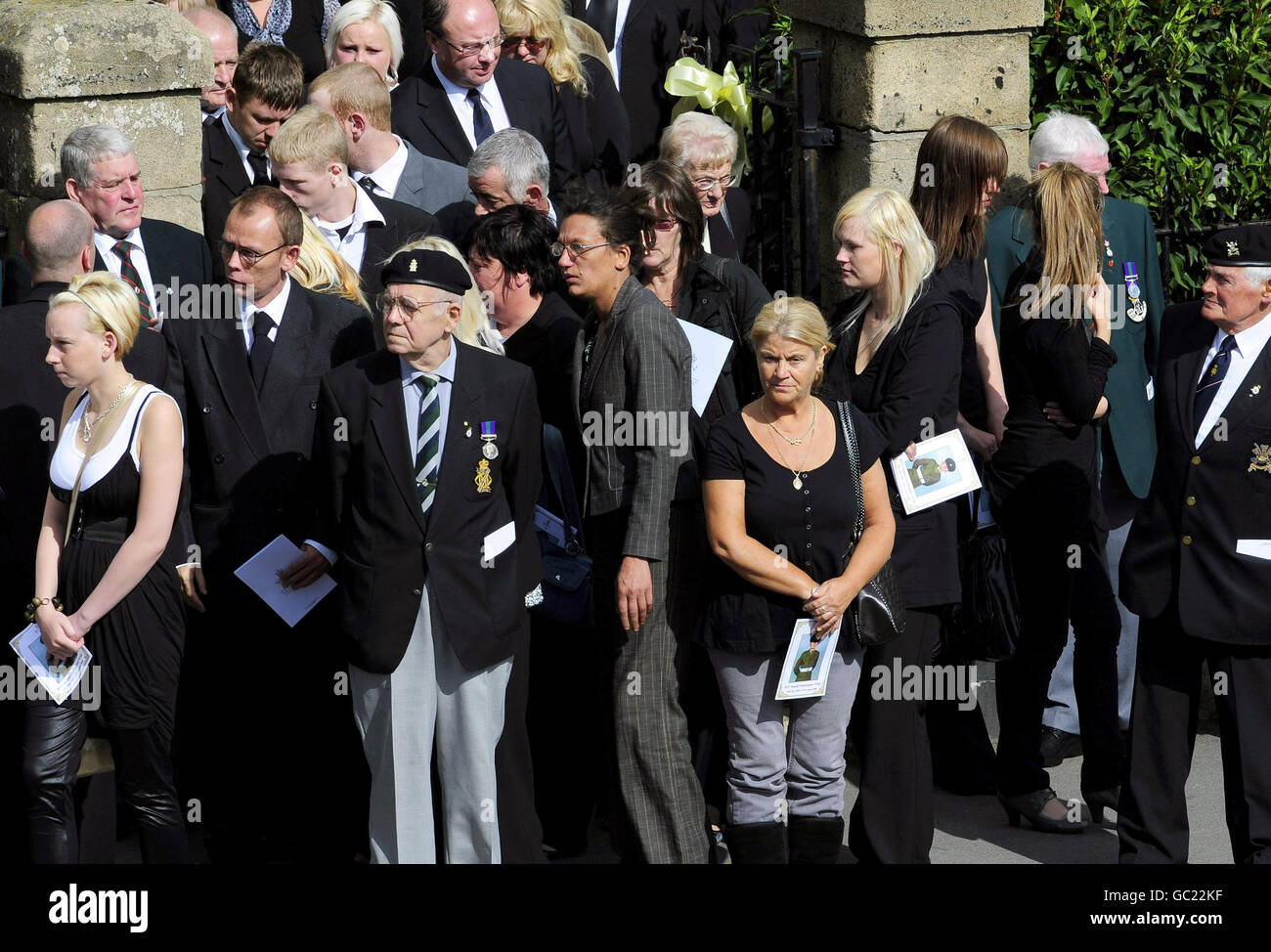 Mourners during the funeral of Rifleman Daniel Wild at St. Mary's ...