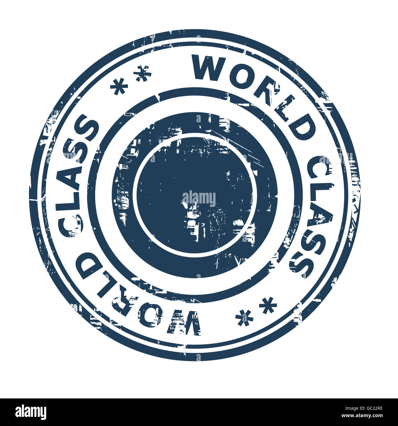 World class business concept rubber stamp isolated on a white ...