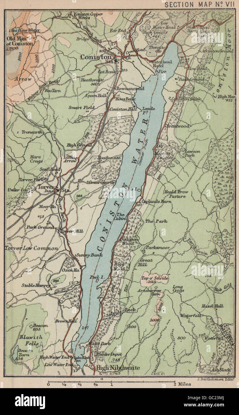 Map of coniston hi-res stock photography and images - Alamy
