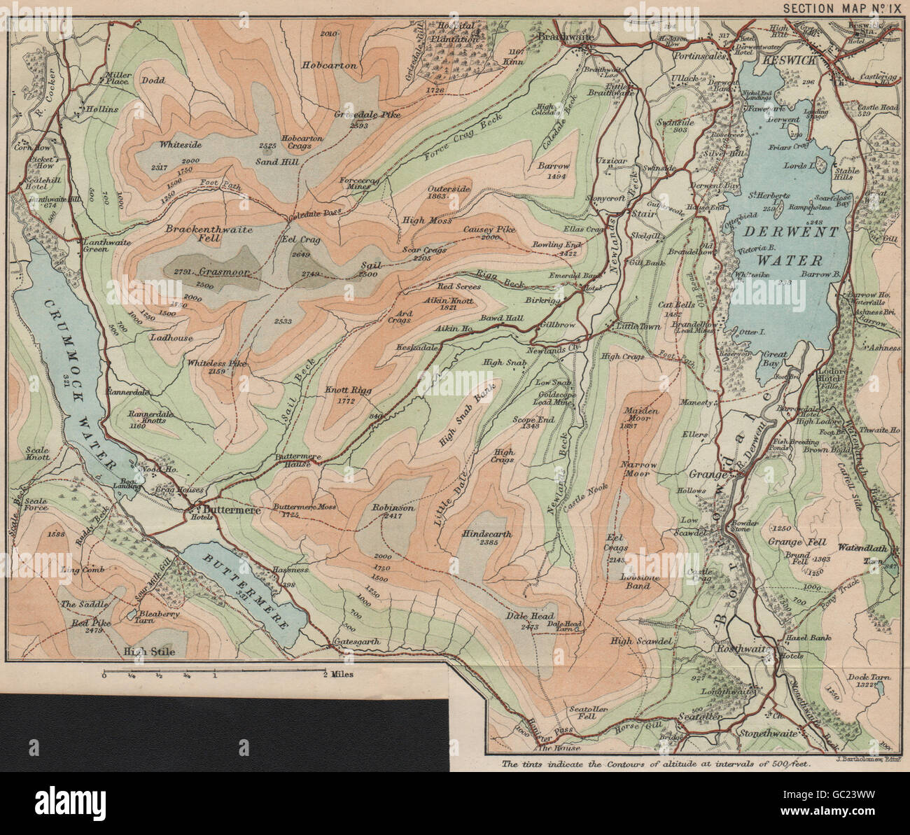 Buttermere lake district map hi-res stock photography and images - Alamy