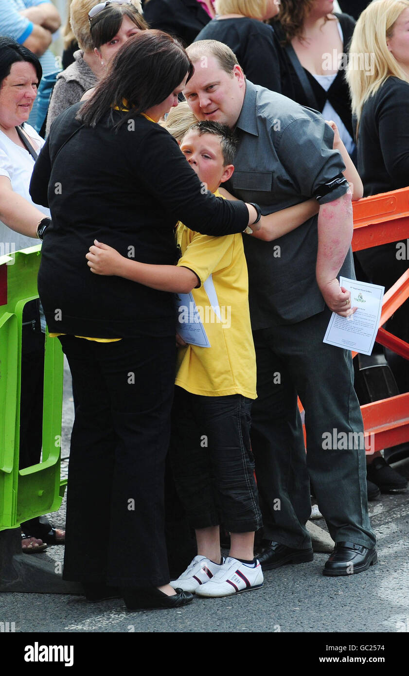 Mourners outside church after the funeral of Bombardier Craig Hopson ...