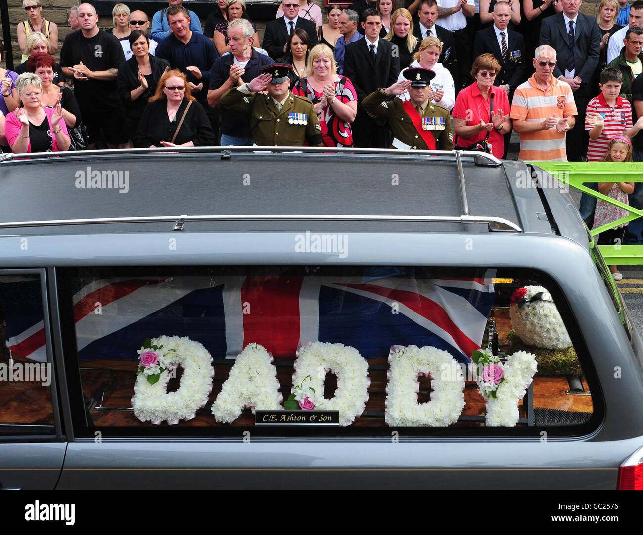 The coffin of Bombardier Craig Hopson, 24, leaves church after his ...