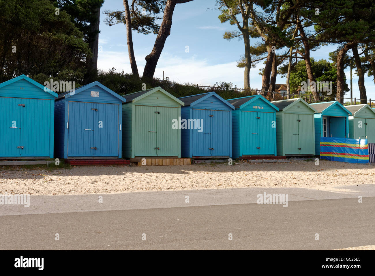A sunny day down at the beach huts in Mudeford. Some very inviting ...