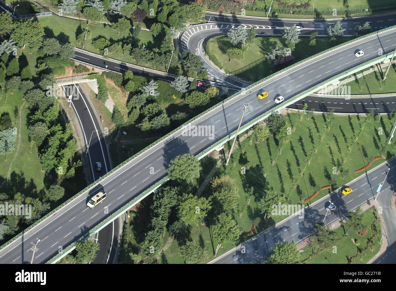 Aerial View of Highway in Istanbul city Stock Photo - Alamy