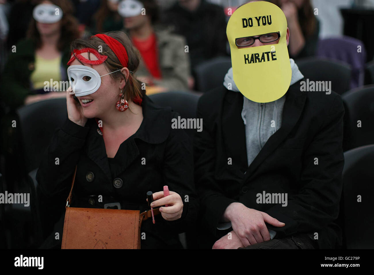 The first masked anonymous debate takes place in Meeting House Square ...