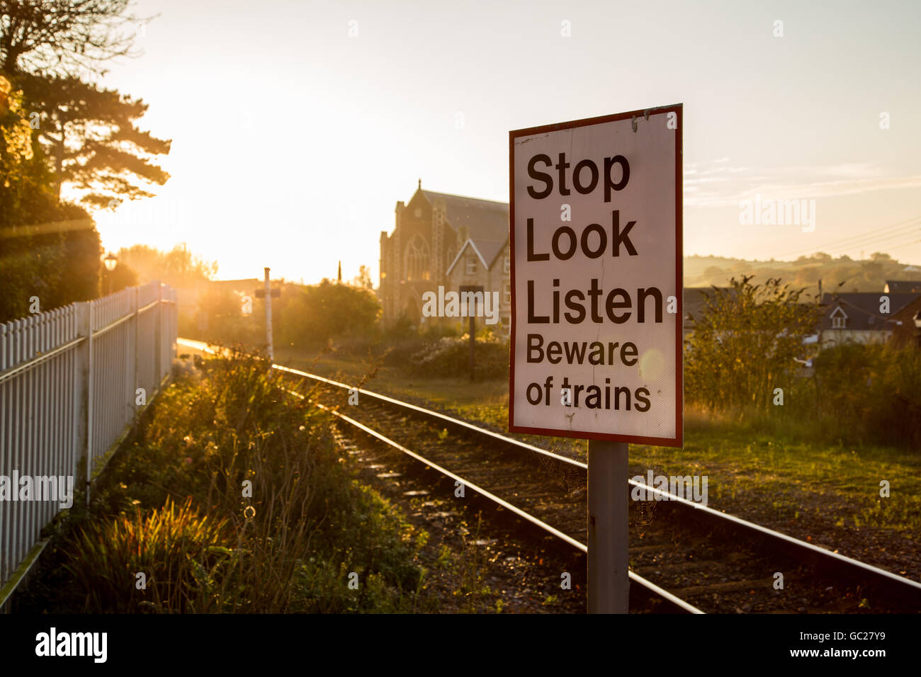 Stop look listen sign notice hi-res stock photography and images - Alamy