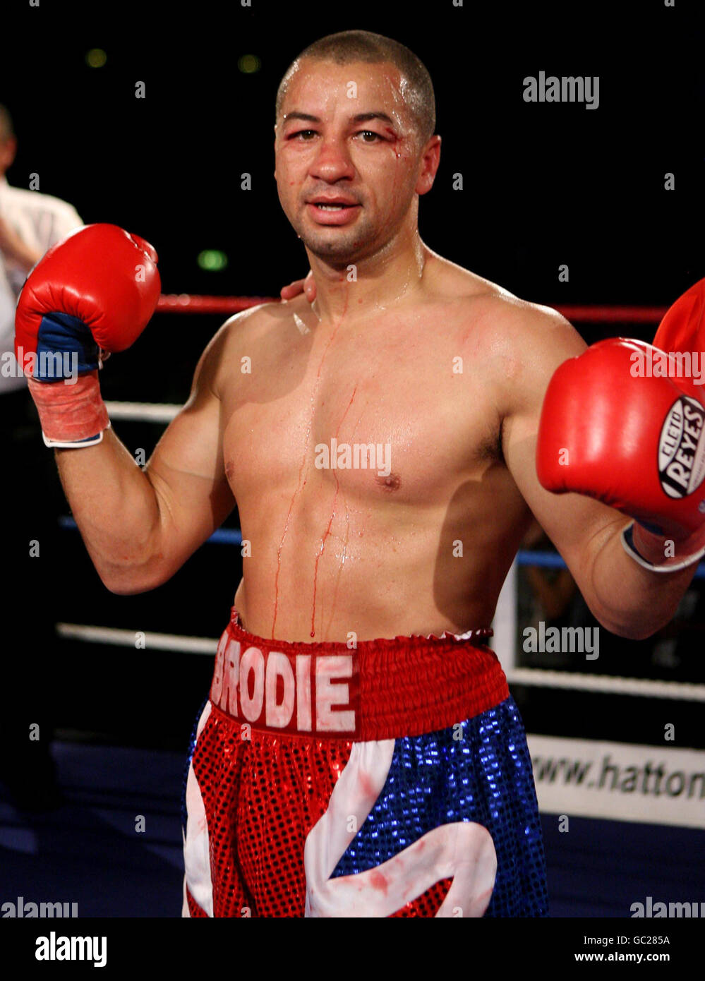 Michael Brodie celebrates his win over Mark Alexander during the Ricky ...