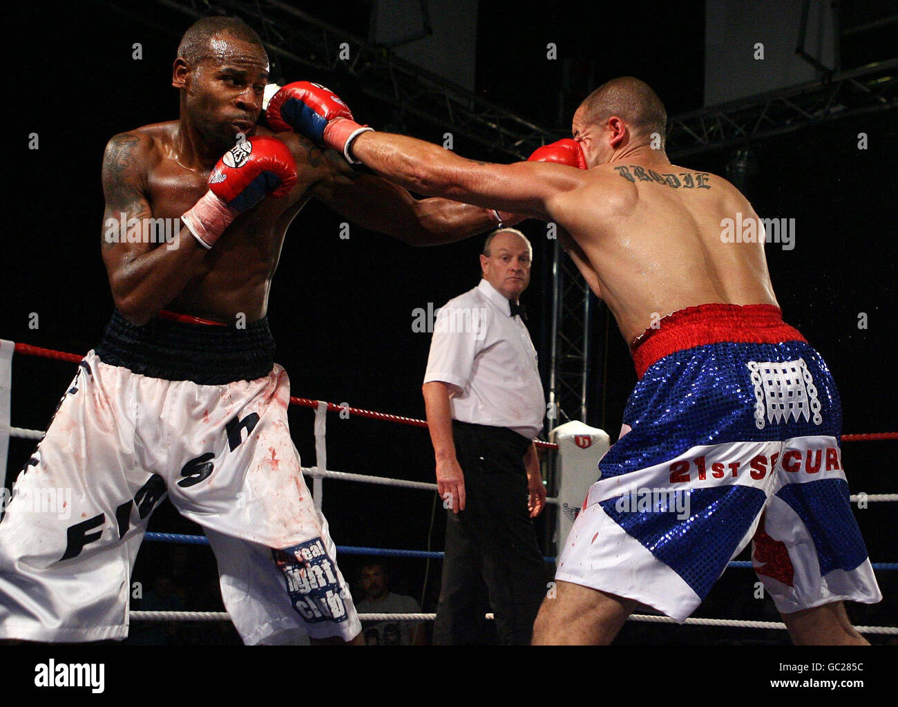 Michael Brodie (right) in action against Mark Alexander during the ...